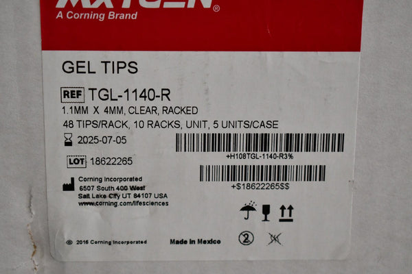 NEW Corning Axygen TGL-1140-R Rectangular Gel Cutting Pipet Tips, O.D.