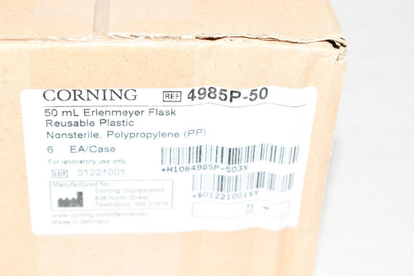 NEW Corning Pyrex 4985P-50 Polypropylene Reusable Narrow Mouth Erlenme