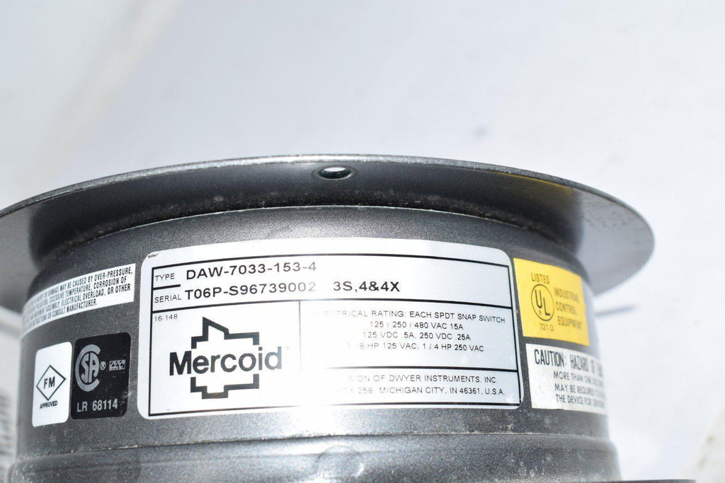 NEW Dwyer DAW-7033-153-6 Weather-proof Bourdon Tube Pressure Switch ...