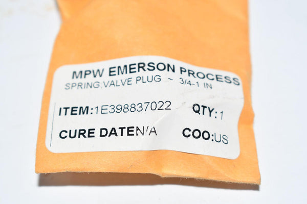 NEW Emerson Fisher 1E398837022 Valve Spring Plug 3/4-1 IN – VB ...