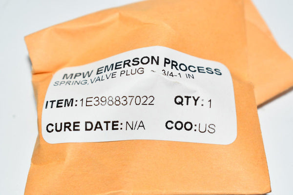 NEW Emerson Fisher 1E398837022 Valve Spring Plug Process Part 3/4-1 ...