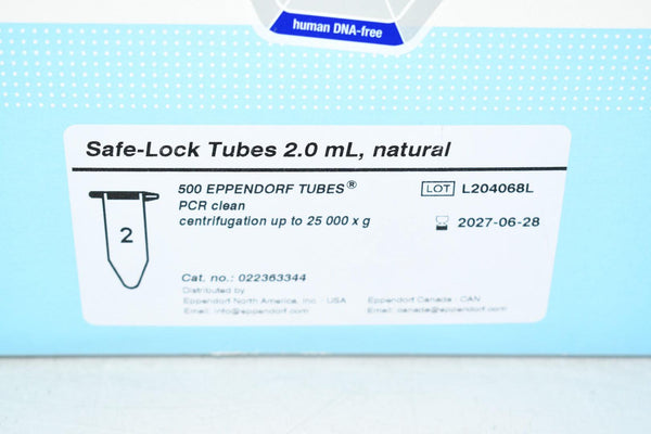 NEW Eppendorf 022363344 Safe-Lock Tubes PCR Tubes, Autoclavable, Clear ...