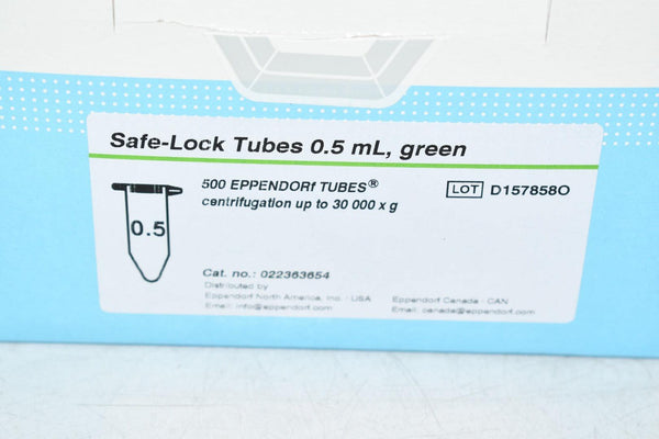 NEW Eppendorf 022363654 Safe-Lock Tubes Microcentrifuge Tubes, Snap-Ca ...