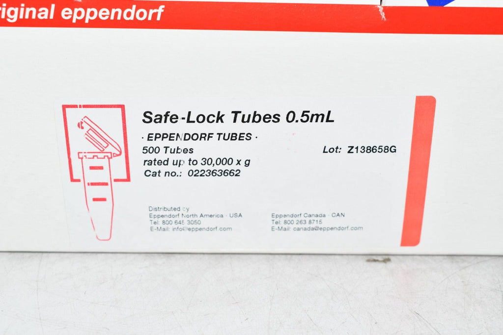 NEW Eppendorf 022363662 Safe-Lock Microcentrifuge Tubes 0.5ml Safe-Loc – VB Industrial Supply