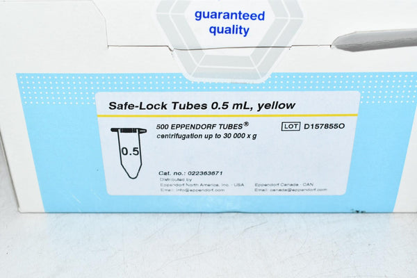 NEW Eppendorf 022363671 Safe-Lock Tubes Microcentrifuge Tubes, Snap-Ca ...