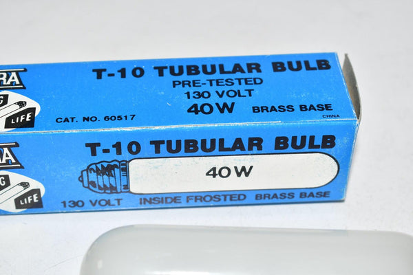 NEW Extra T-10 Tubular Bulb Pre-Tested 130V 40W Inside Frosted Brass b ...
