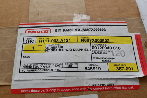 NEW Fisher Controls R667X000502 Repair Kit 667 Spares – VB Industrial ...