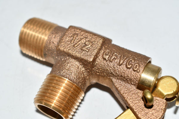 NEW Gadren Float Globe Valve QFV Co. 1/2'' Brass USA