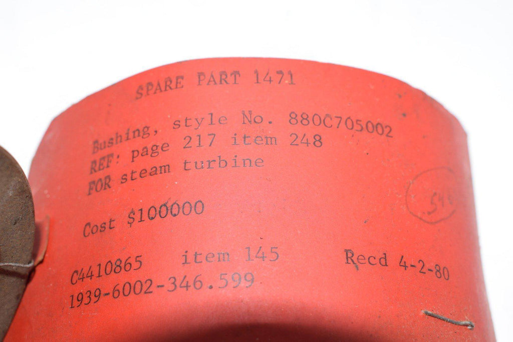 NEW GE 880C705002 Steam Turbine Bushing 2'' ID x 3'' OD x 3'' LG