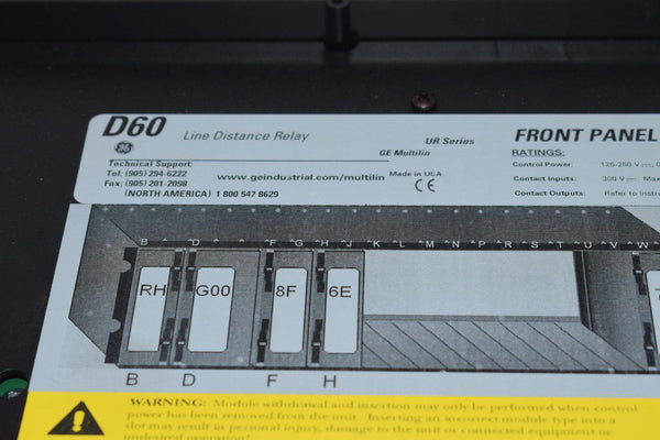 NEW GE Multilin D60 LINE DISTANCE PROTECTION RELAY Front Panel D60G00H
