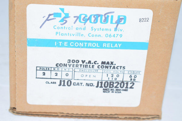 NEW Gould J10B2012 ITE Control Relay Open Type Convertible 2 Pole 300v ...
