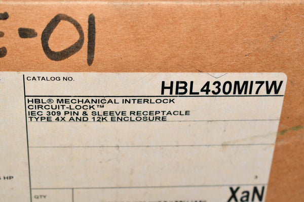 NEW Hubbell HBL430MI7W Watertight Mechanical Interlock Device: Non-Fus ...
