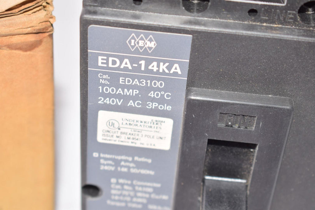 NEW IEM EDA3100, EDA-14KA Circuit Breaker 240 VAC 100 Amp 3 Pole Unit ...