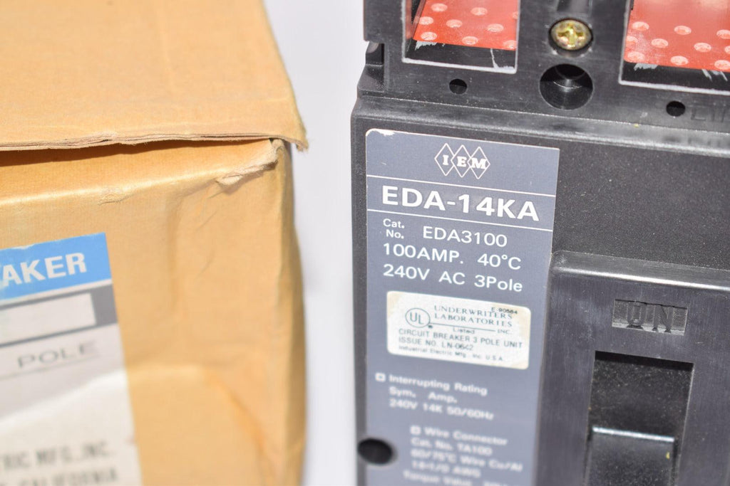 NEW IEM Industrial Electric EDA3100 EDA-14KA 100A 240 VAC 3 Pole Indus