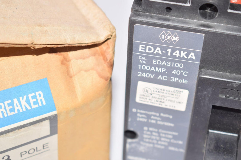 NEW Industrial Electric MFG EDA3100 EDA-14KA 100A 240 VAC 3 Pole Circu ...