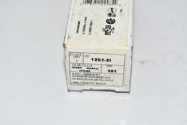 NEW Leviton 1203-2I 15 Amp, 120/277 Volt, Toggle 3-Way AC Quiet Switch ...