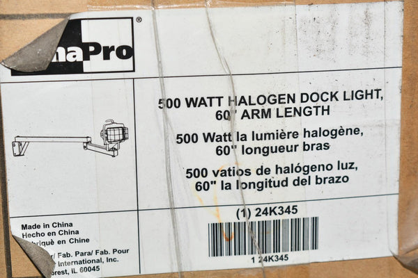 NEW LUMAPRO 24K345 Dock Light: Halogen, 60 in Arm Reach, Articulating ...