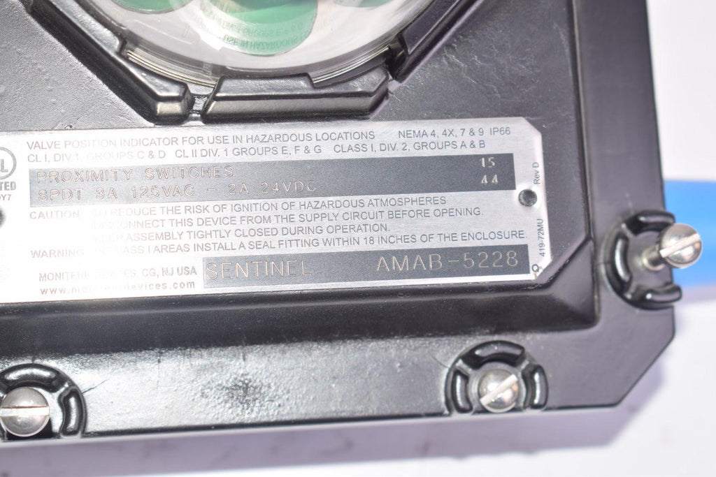 NEW Moniteur Devices Sentinel AMAB-5228 Valve Position Indicator 3 AMP