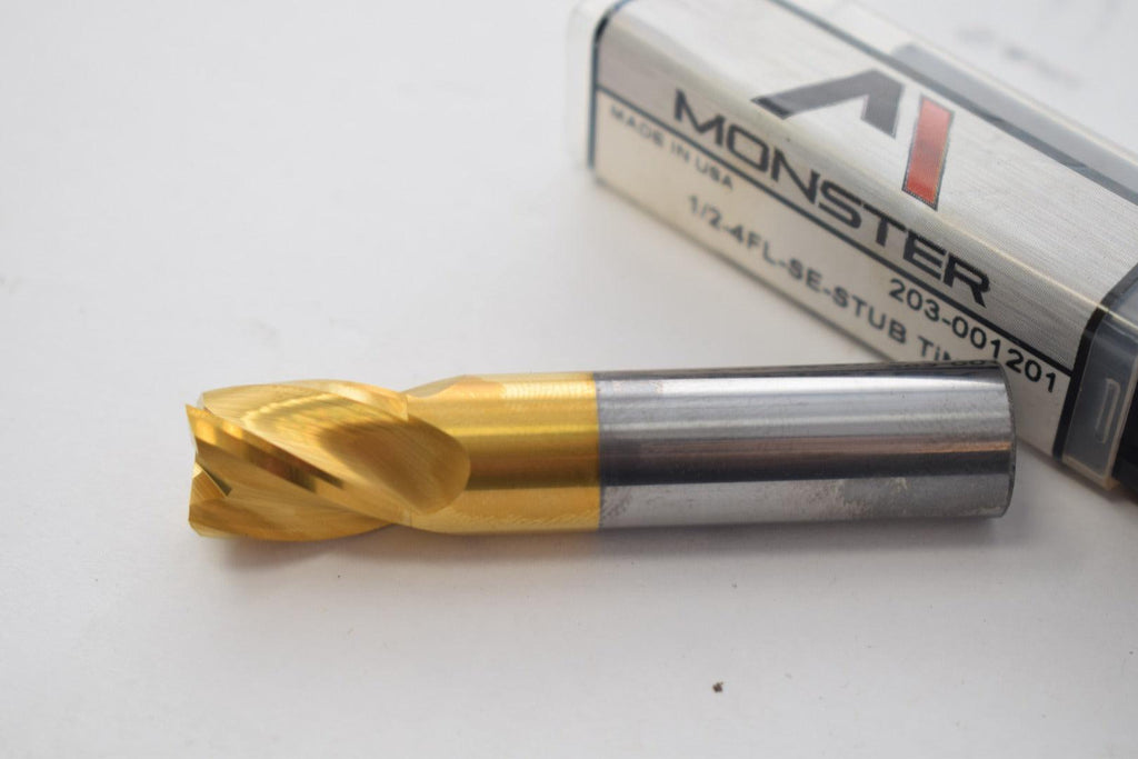 NEW Monster Tool 203-001201 End Mill, 1/2 in.4 Flutes, TiN – VB ...