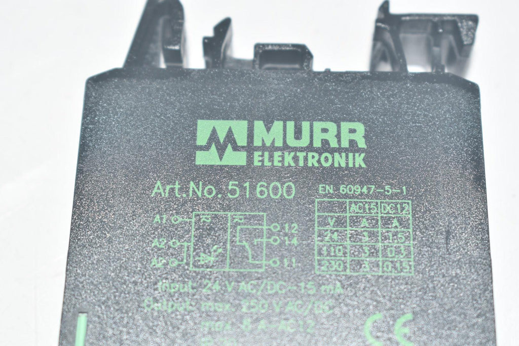 NEW MURR ELEKTRONIK 51600 OUTPUT RELAY RMI 24V AC/DC IN: 24 VAC/DC OUT ...