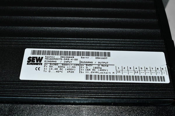 NEW Sew Eurodrive MDV60A0075-5A3-4-00 Movidrive DRIVE CONTROL UNIT 16A ...