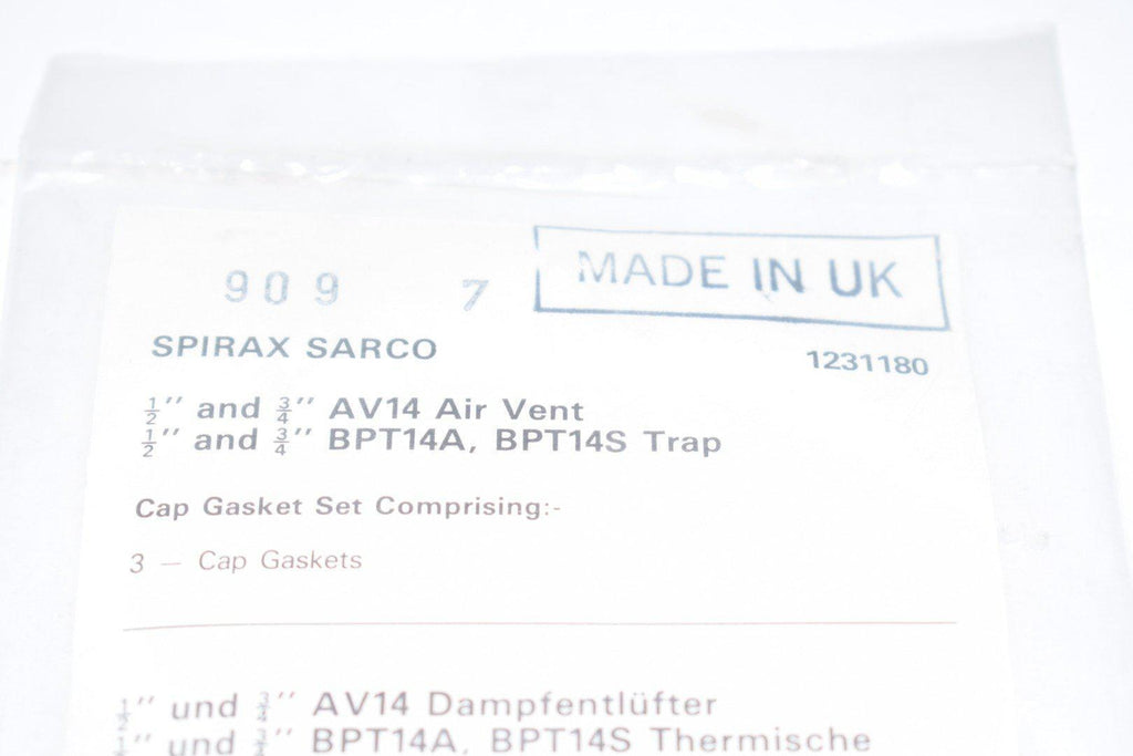 NEW Spirax Sarco 1231180 Cap Gaskets 1/2-3/4'' AV14 BPT14A BPT14S Trap ...