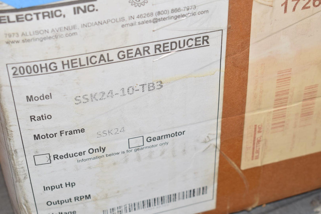 NEW Sterling Electric SSK24-10-TB3 2000HG Helical Gear Reducer – VB ...