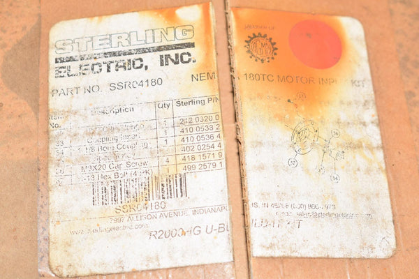 NEW Sterling Electric SSR04180 NEMA 180TC Motor Input Kit U-Build-It K