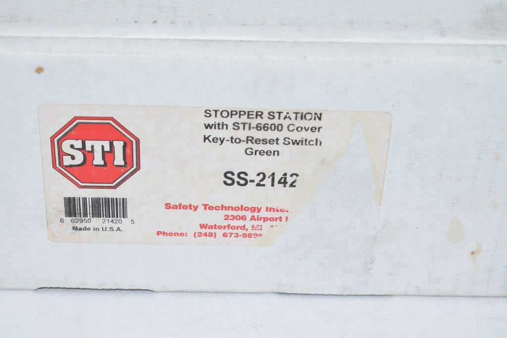 NEW STI STOPPER STATION SS-2142 w/ STI-6600 COVER Reset Switch Green ...
