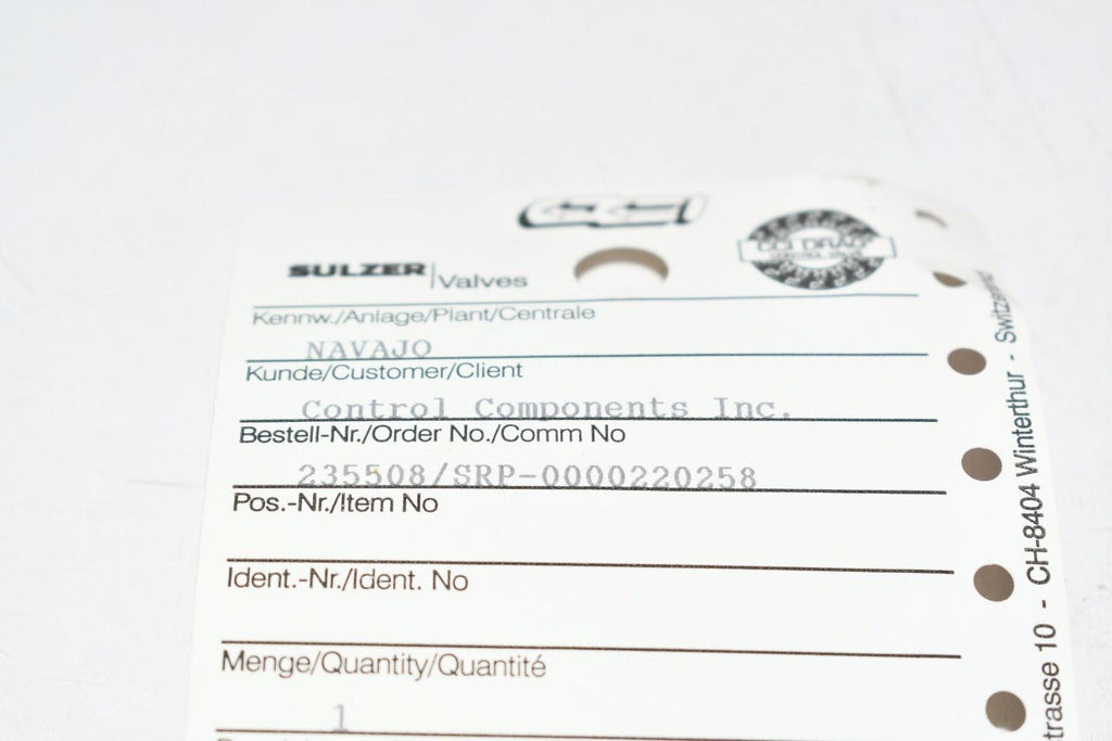 NEW Sulzer Valves 235508 SRP-0000220258 Gland Bushing – VB Industrial ...