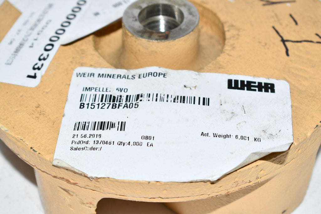 NEW Weir Warman B15127BFA05 Impeller 5V0G Backvanes Filled Slurry Pump ...