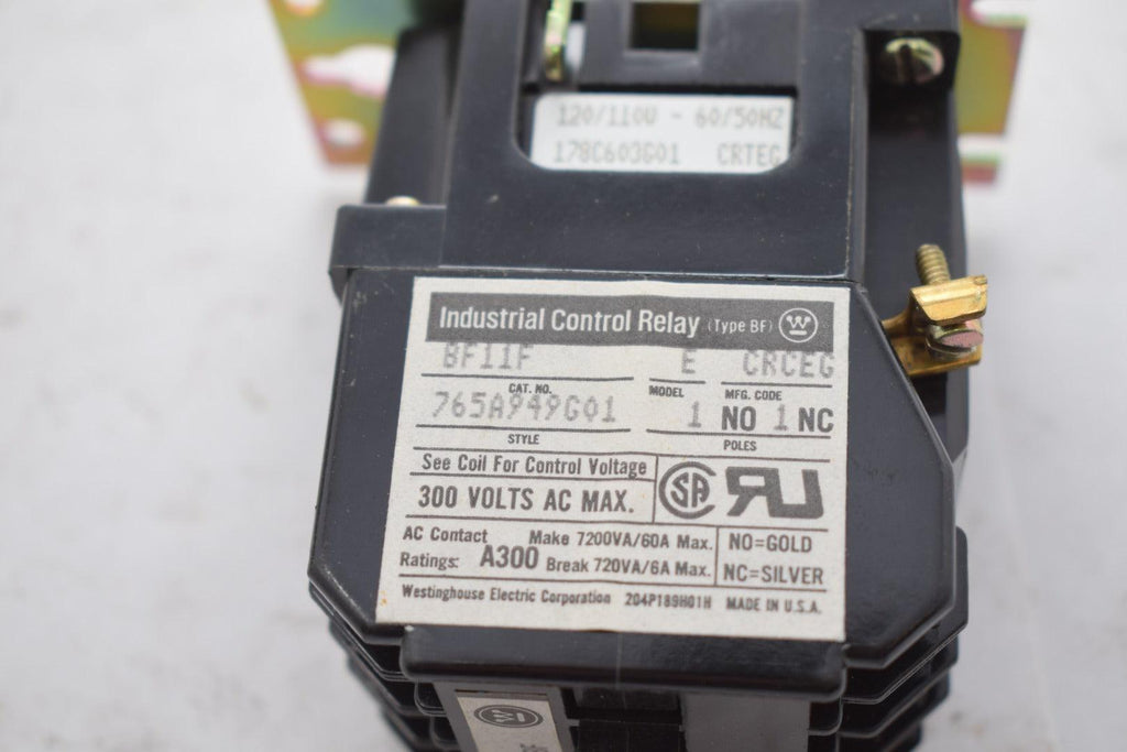NEW Westinghouse BF11F Industrial Control Relay 120v-ac BF Relay 300V ...