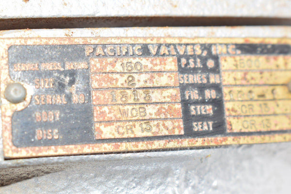 Pacific Valves, Ser No. 1313, Body: WCB, CR 13, Globe Valve, 1500 PSI ...
