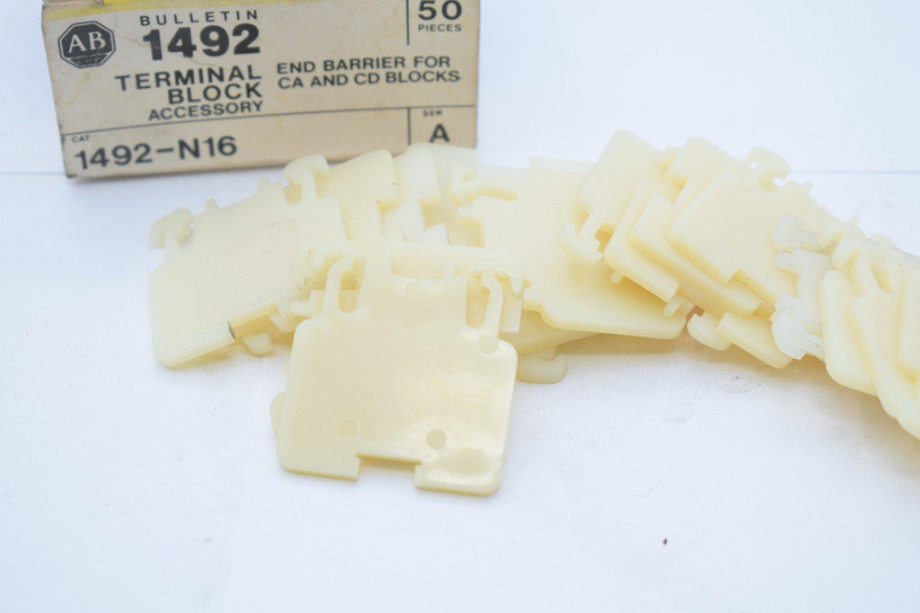 Pack of 18 NEW ALLEN BRADLEY 1492-N16 TERMINAL BLOCK END BARRIER WHITE ...
