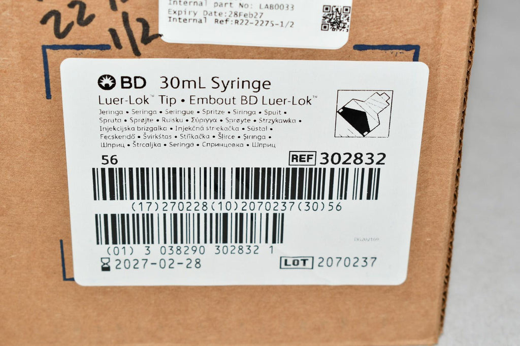 Pack of 40 NEW BD 302832 Plastipak Disposable Syringe Luer-Lok Tip, 30mL – VB Industrial Supply