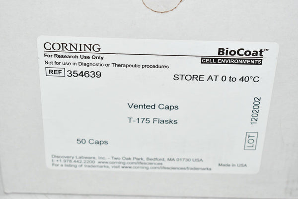 Pack of 40 NEW Corning 354639 Vented Screw Cap for Falcon 175cm Flask ...