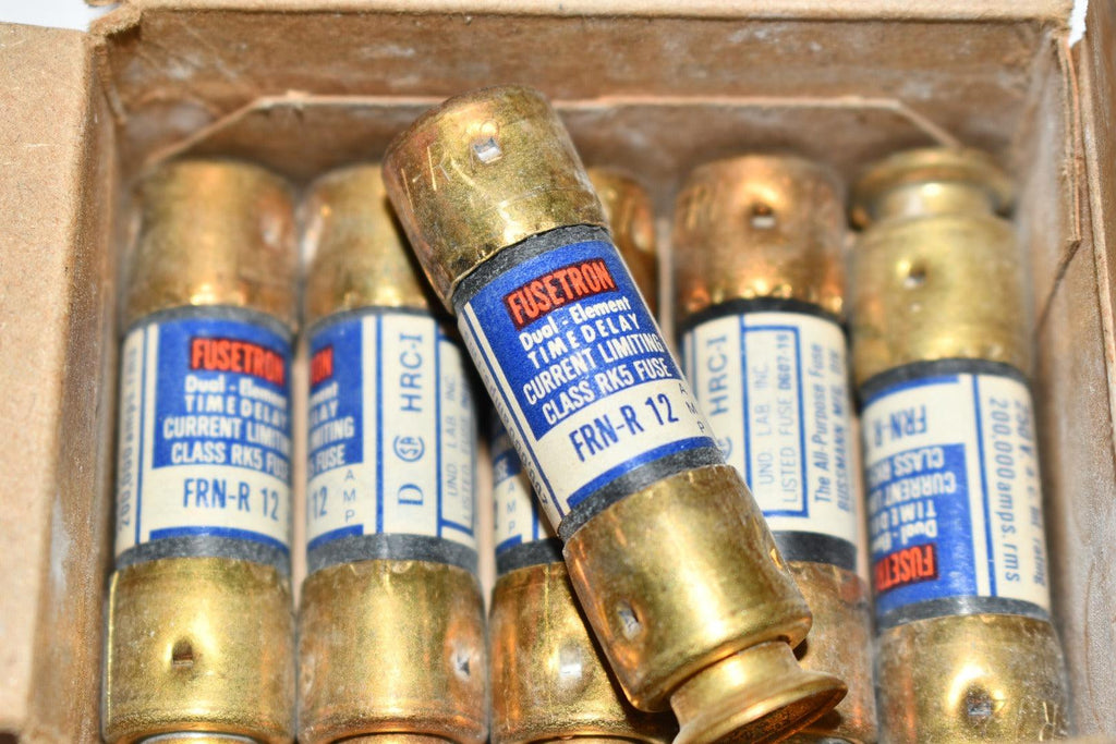 Pack of 6 NEW Bussmann Fusetron FRN-R 12 250V Fuses – VB Industrial Supply