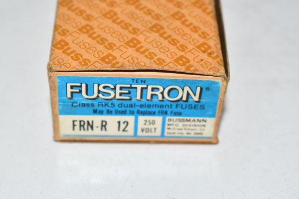 Pack of 6 NEW Bussmann Fusetron FRN-R 12 250V Fuses – VB Industrial Supply