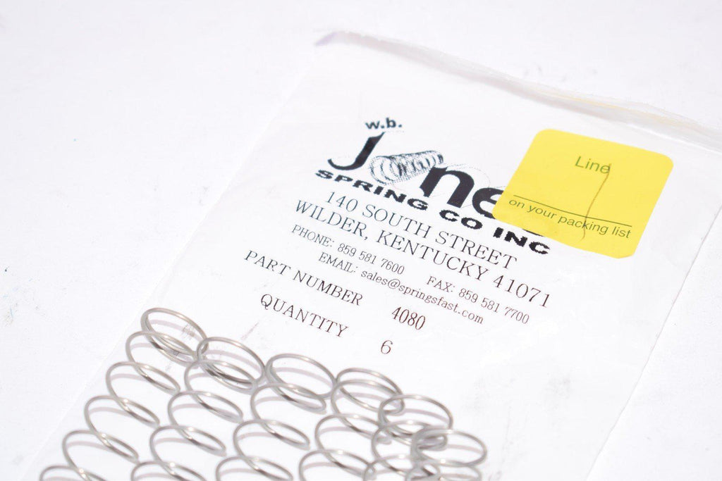 Pack of 6 NEW Jones Spring Co 4080 Compression Springs