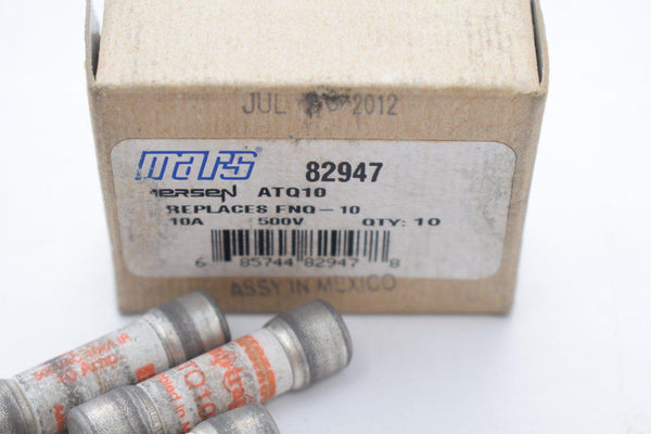 Pack of 6 NEW MARS 82947 10A MIDGET FUSE ATQ1 – VB Industrial Supply