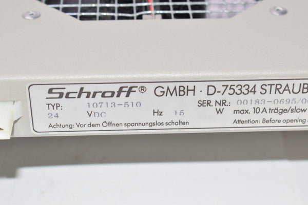 Schroff, Model: D-75334 Circulation Fan Assembly, 3 Fan Assembly, 24 V ...