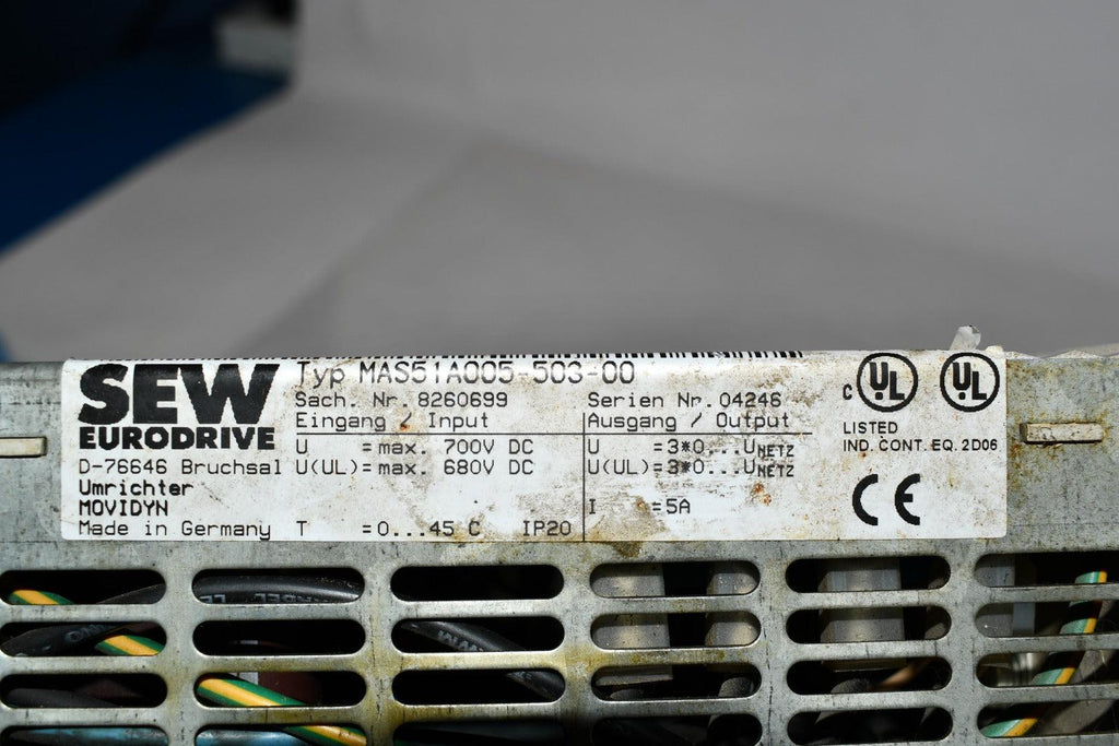 SEW Eurodrive Movidyn MAS51A005-503-00 8260699 Inverter Motor Driver