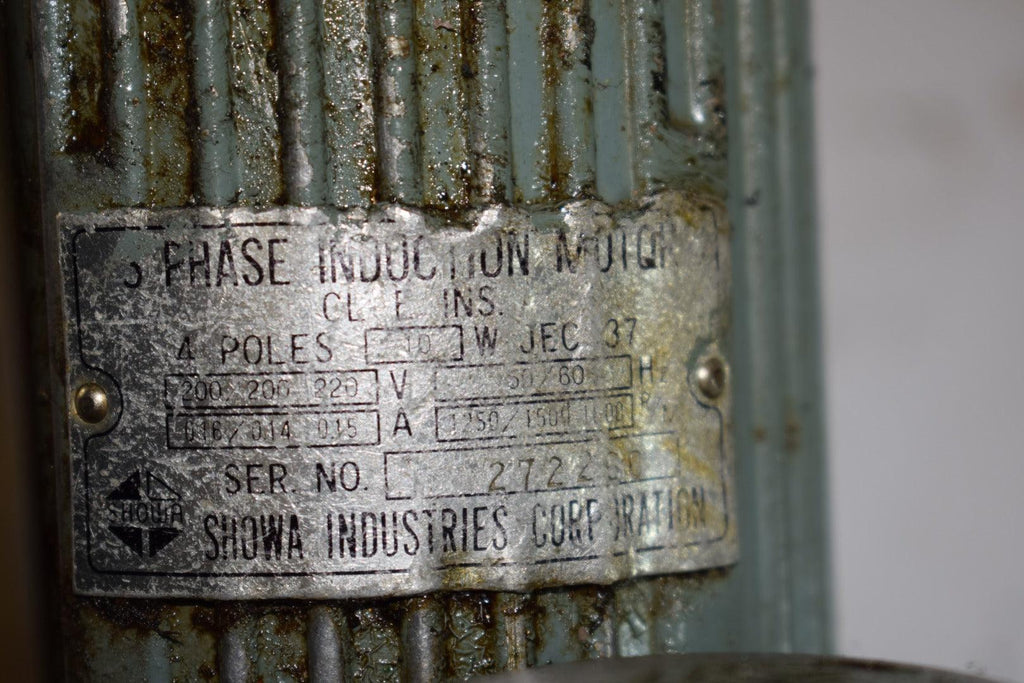 SHOWA Induction Motor 4 Poles 3 Phase 220V 50/60 Hz, CNC Mori Seiki ...