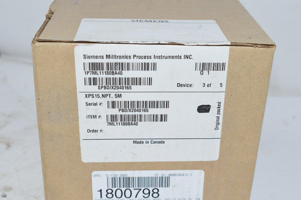 Siemens Milltronics 7ML1118-0BA40 XPS15 NPT 5M Transducer