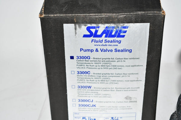SLADE 3300G Valve and Pump Packing 5 lbs. 3/4'' Some Used – VB ...