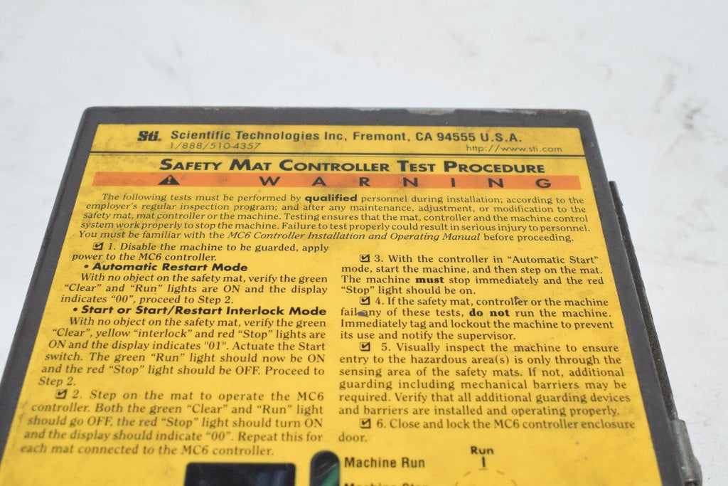 STI Omron MC6AC-0013 Machine Safety Controller Safety Mat 100 ~ 240VAC