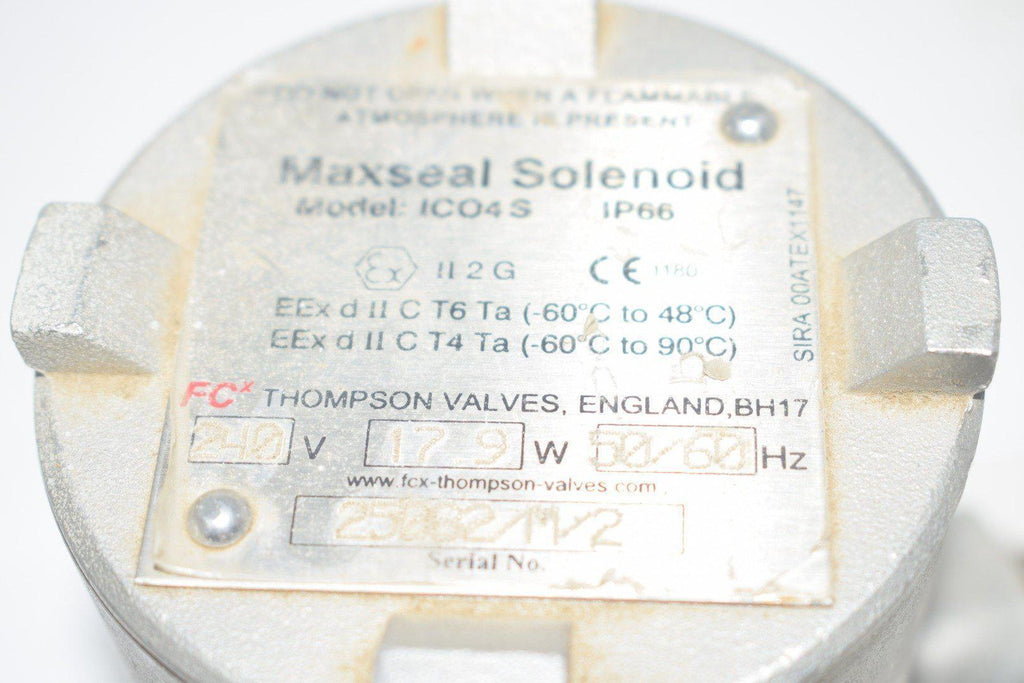 Thompson Valves ICO4S Maxseal Solenoid Valve IP66 240V 17.9W