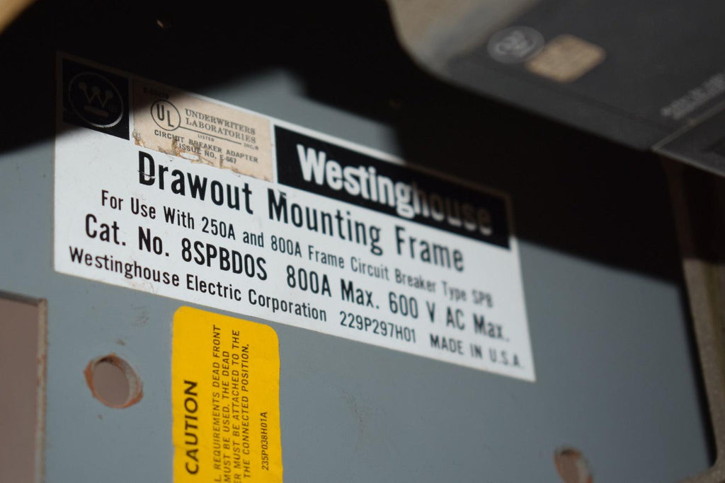 Westinghouse SPB 100 Systems Pow-R-Breaker 3 Pole 800 AMP Frame 50/60 ...