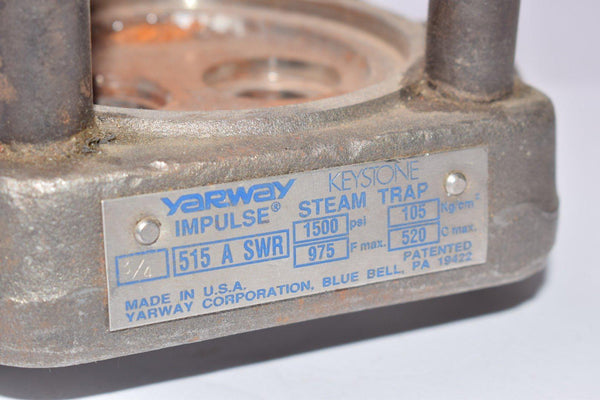 Yarway, SA-182, H-7, Impulse, Keystone, High Pressure Steam Trap, Seri ...